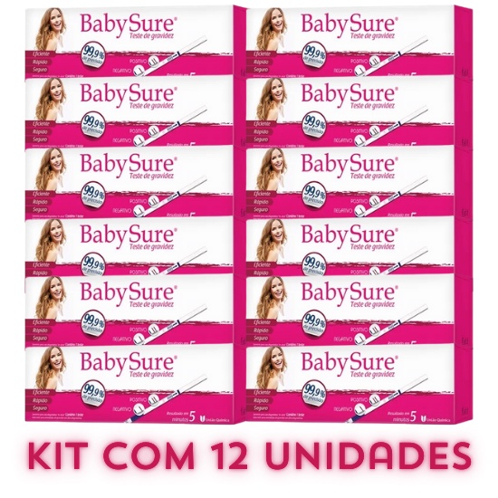 Kit 12 Teste De Gravidez Baby Sure Em Tira – União Química | Shopee Brasil