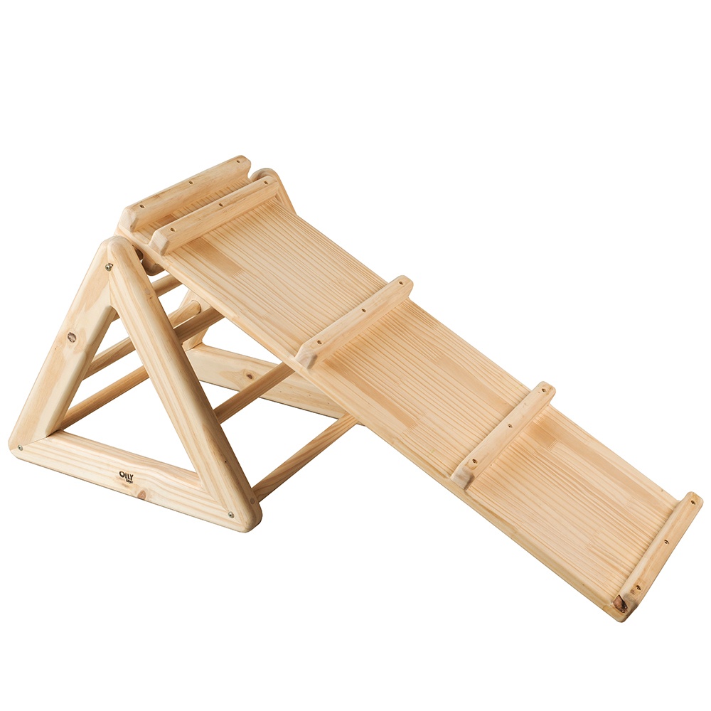 Pikler - Triângulo c/ Rampa - Madeira - MC010 - Olly Toys | Shopee Brasil