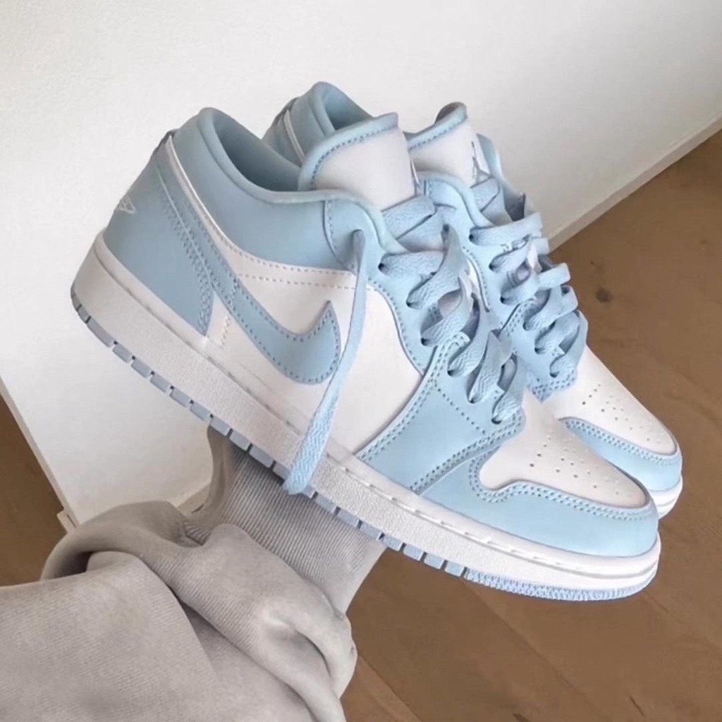 Original AIR JORDAN 1 bebê azul claro azul sapatos femininos azul claro ...
