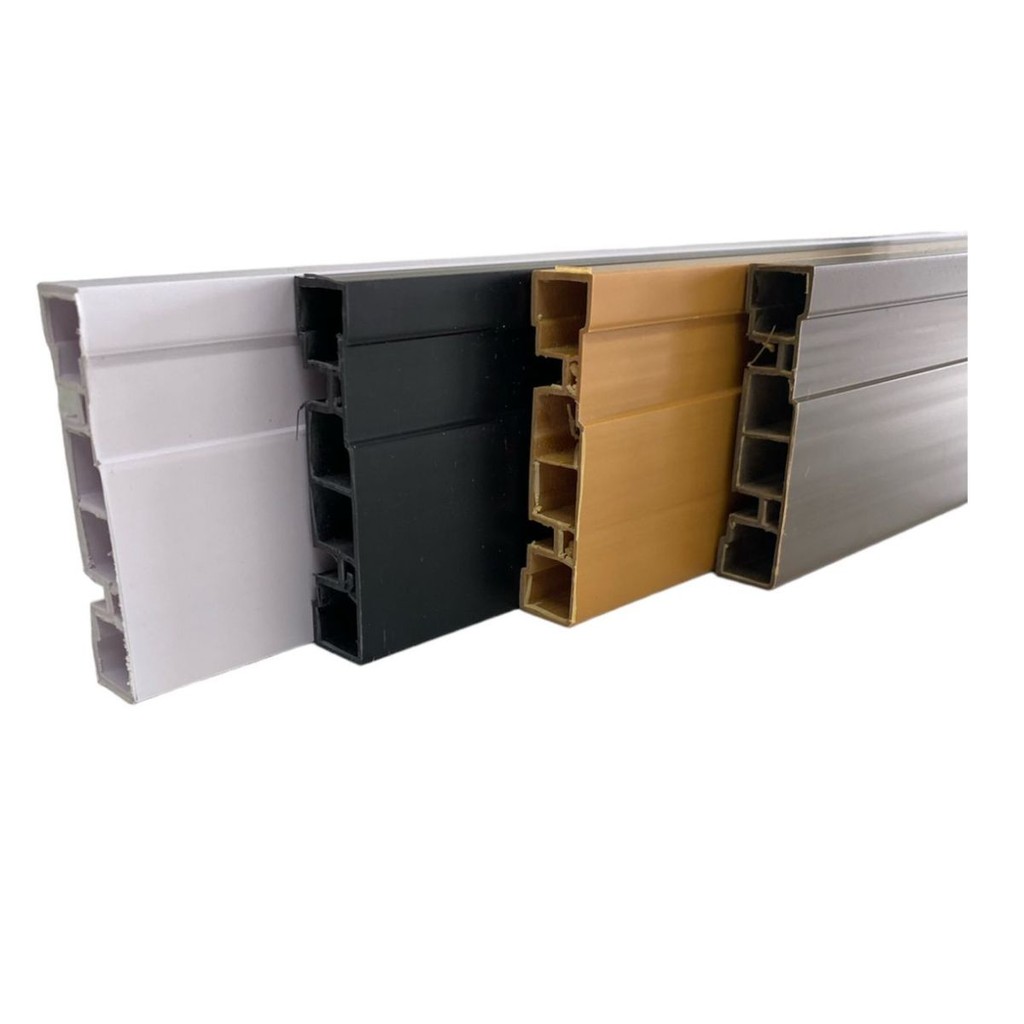 Rodapé Alizar de PVC 7cm 20m Kit 20 Barras de 1M | Shopee Brasil