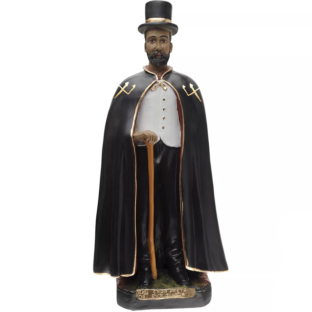 Imagem Escultura Exu Capa Preta Da Encruzilhada 20 Cm Gesso Resinado ...