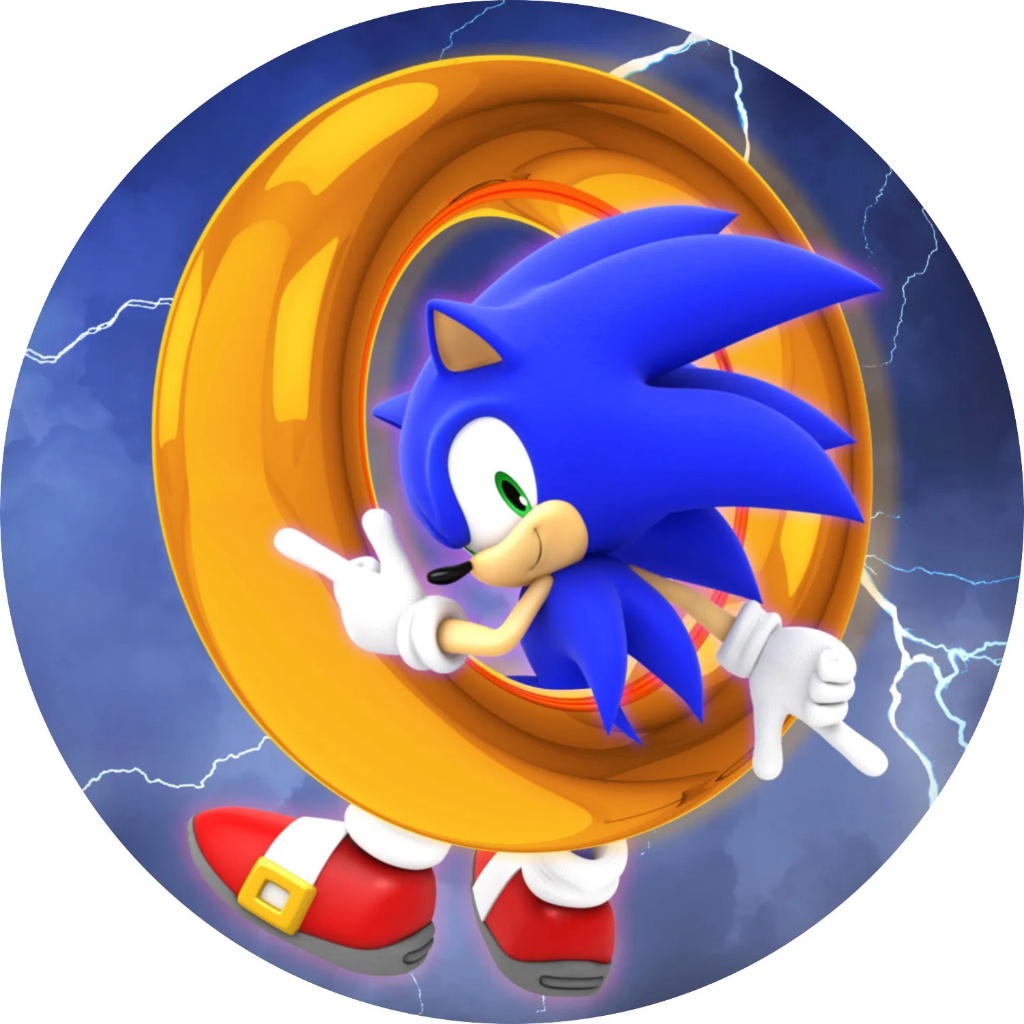 Painel Redondo Sonic 50x50 tecido sublimado com elastico | Shopee Brasil