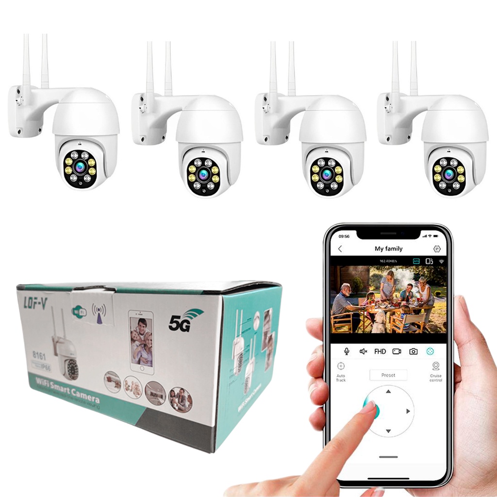 Kit 4 Câmeras Segurança 5G Ip Prova D'água Wifi Externa | Shopee Brasil
