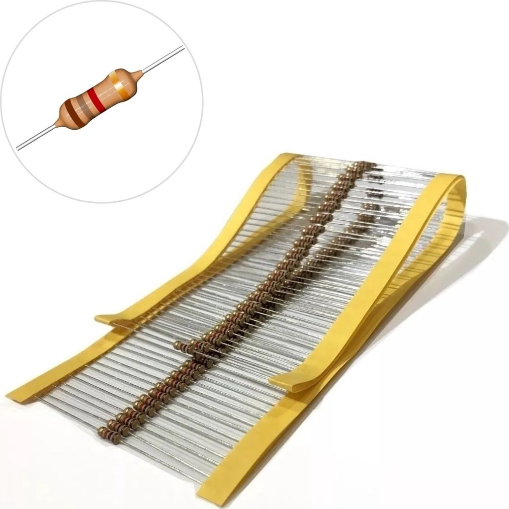 Kit 100 Unidades Resistor 1K8 1/4W 5% Resistores Padrão Cr25 Ohms | Shopee Brasil