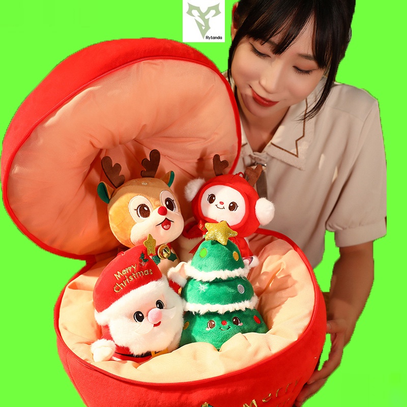 Bonitinho Papai Noel Árvore De Natal Veado Grande Ping De Maçã Uma ...