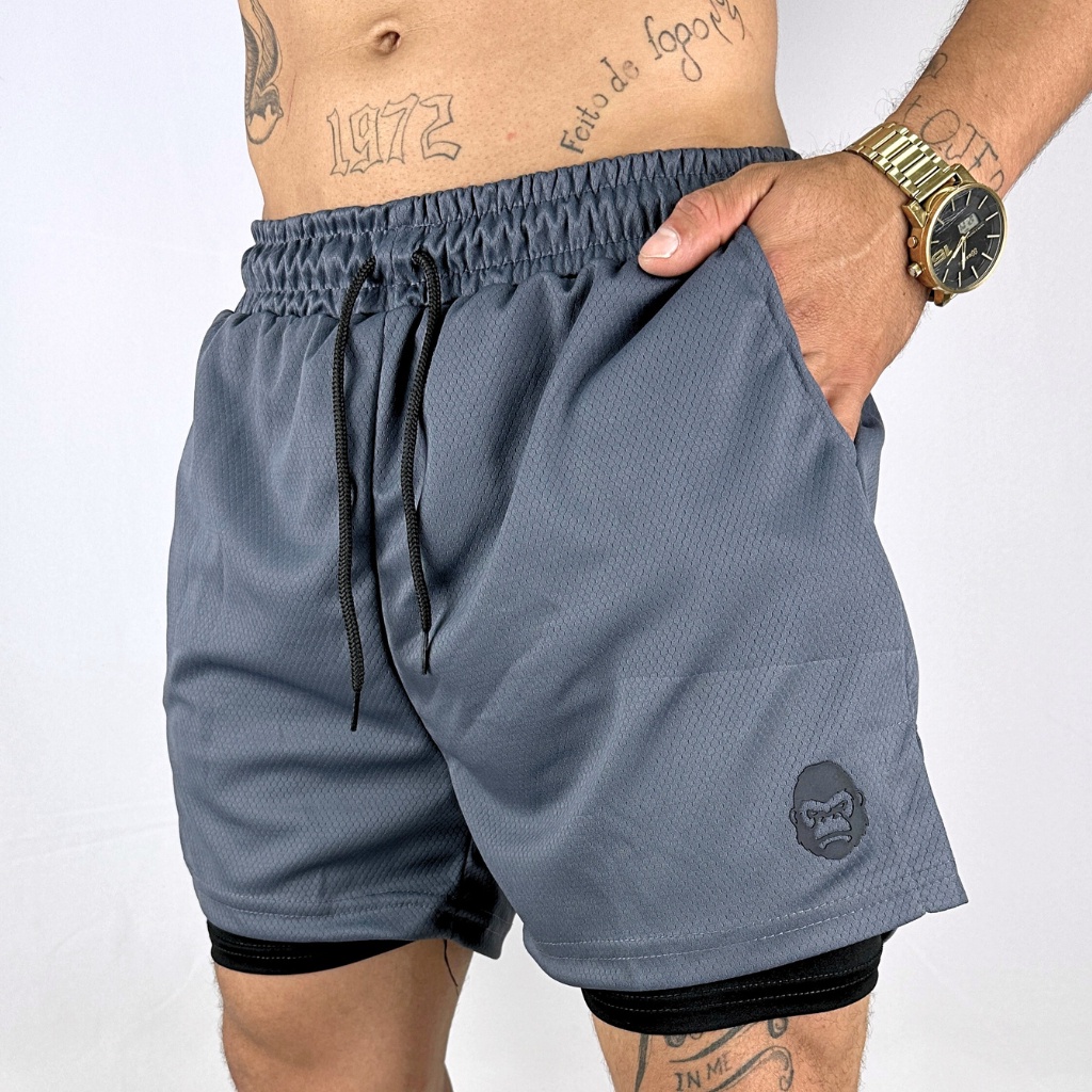 Shorts Masculino Kong para Treinos de Academia e Corrida | Shopee Brasil
