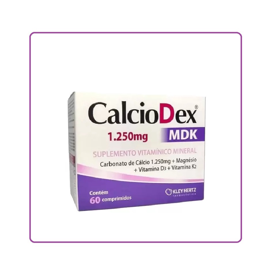 Suplemento Vitaminico Calciodex Mdk 1250mg 60Cpr - Kley Hertz | Shopee ...