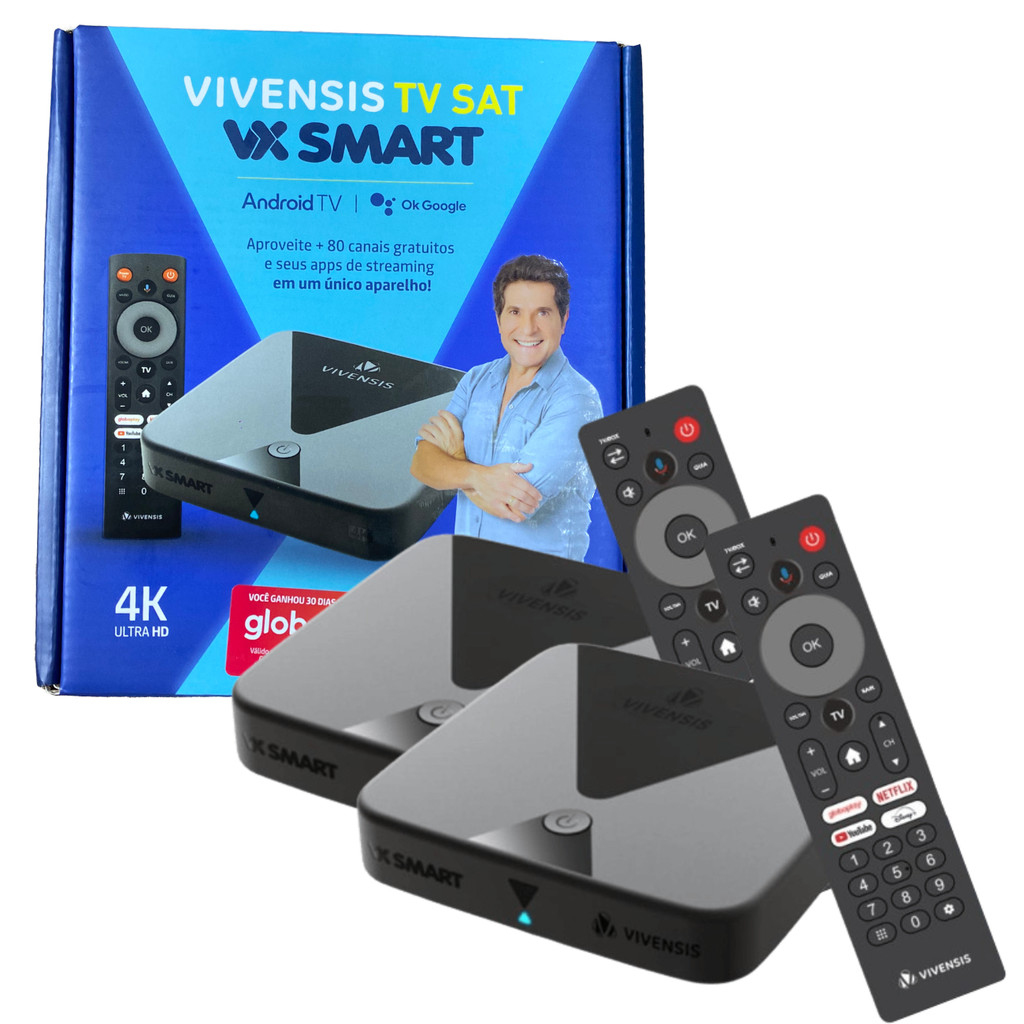 Receptor de TV Vivensis VX SMART SAT HD Android TV - 2 unidades | Shopee Brasil