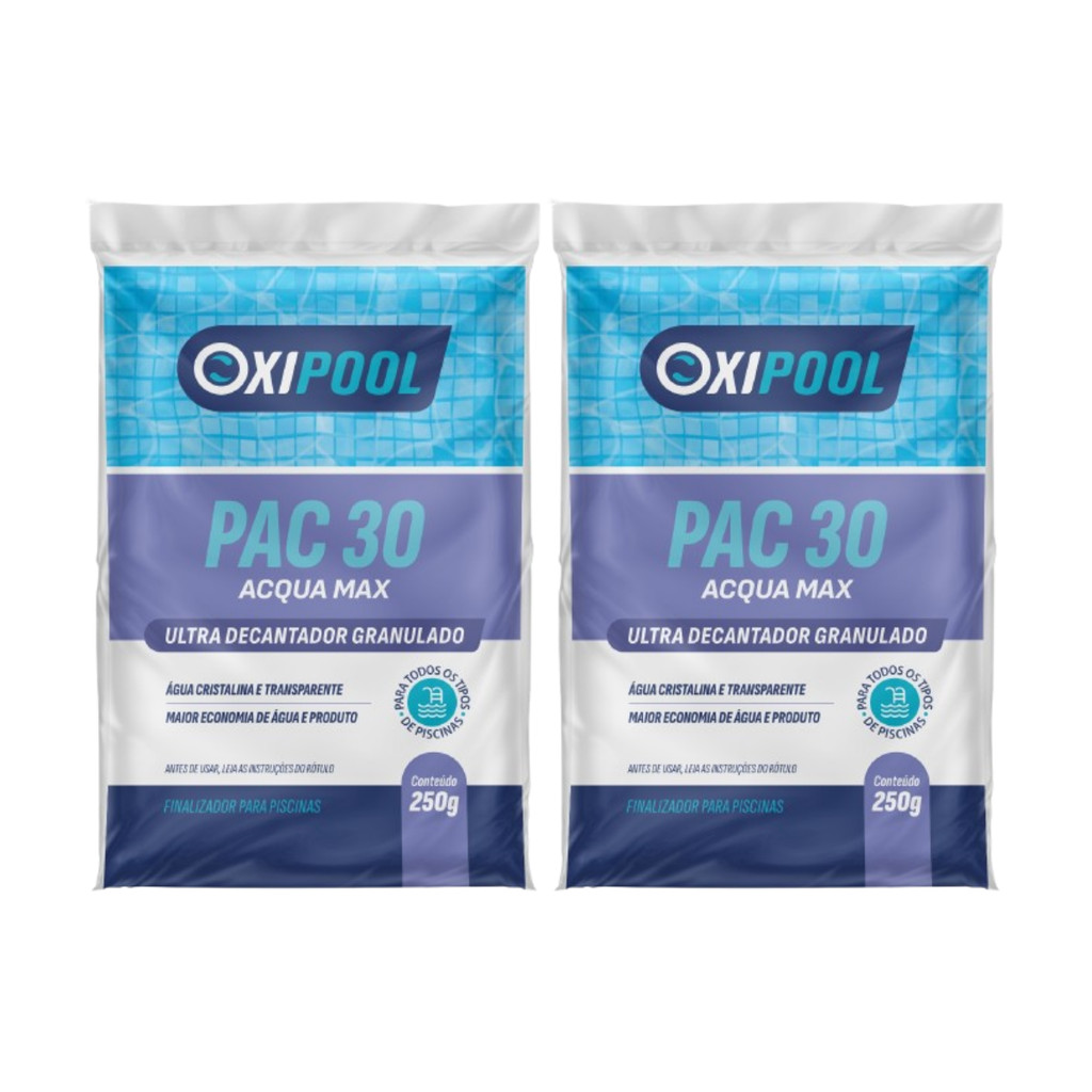 Kit 2 Oxipool Acquamax Pac 30 Ultra Decantador Granulado 250g Piscinas ...