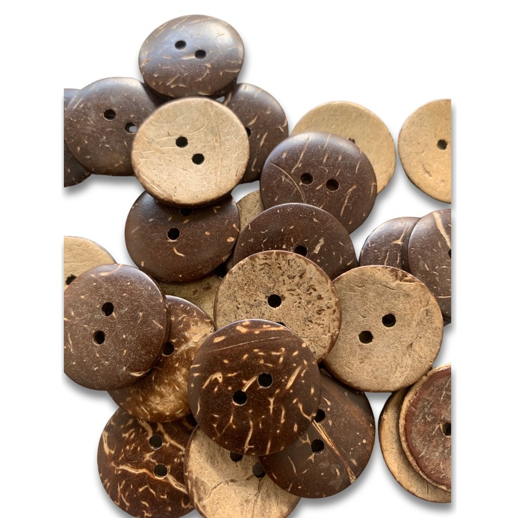 Botão de Coco Estilo Madeira 2 Furos Para Costura 20mm - 200 Unidades ...