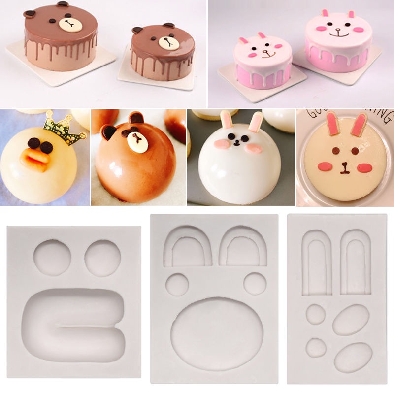 Bolo de mousse de chocolate de silicone dos desenhos animados molde ...
