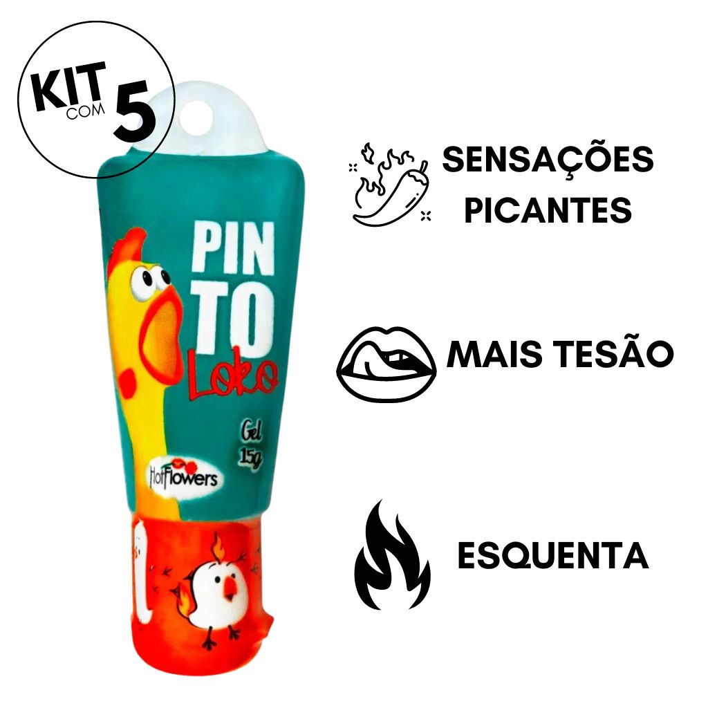 KIT C/ 5 PINTO LOKO GEL ESTIMULANTE MASCULINO QUE ESQUENTA | Shopee Brasil