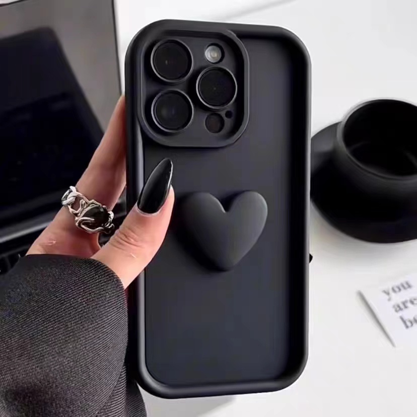 Capa De Silicone Ins 3d Love Heart Para Samsung A54 A55 A15 S23 S24