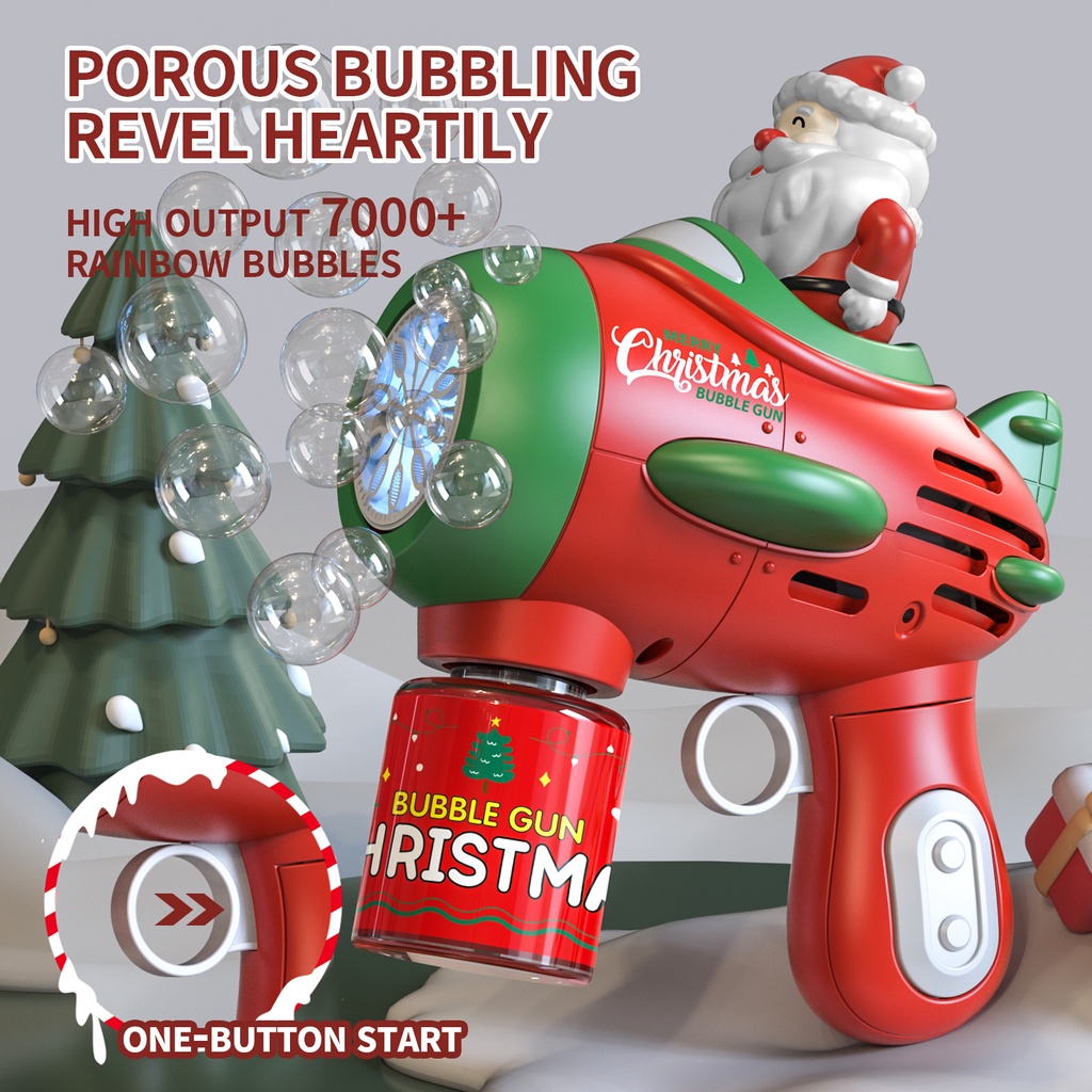 Santa Bubble Machine Crianças Influenciador Automático Santa Bubble Gun ...