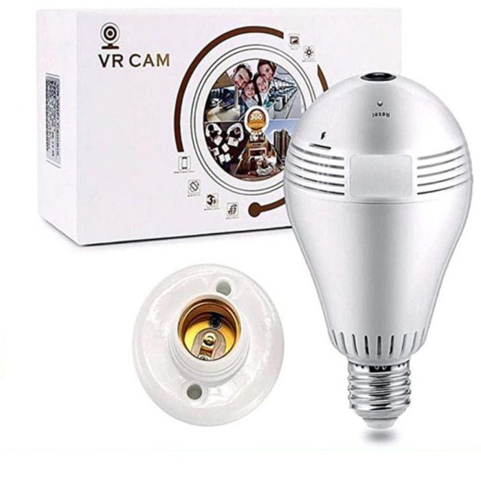 Câmera lampada discreta espiã wifi 360° sensor movimento hd | Shopee Brasil