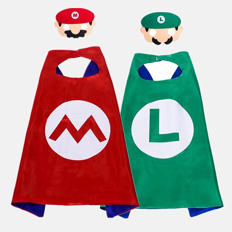 Novo Mario Brothers Manto Superhero Grid Manto de Criança Manto de ...