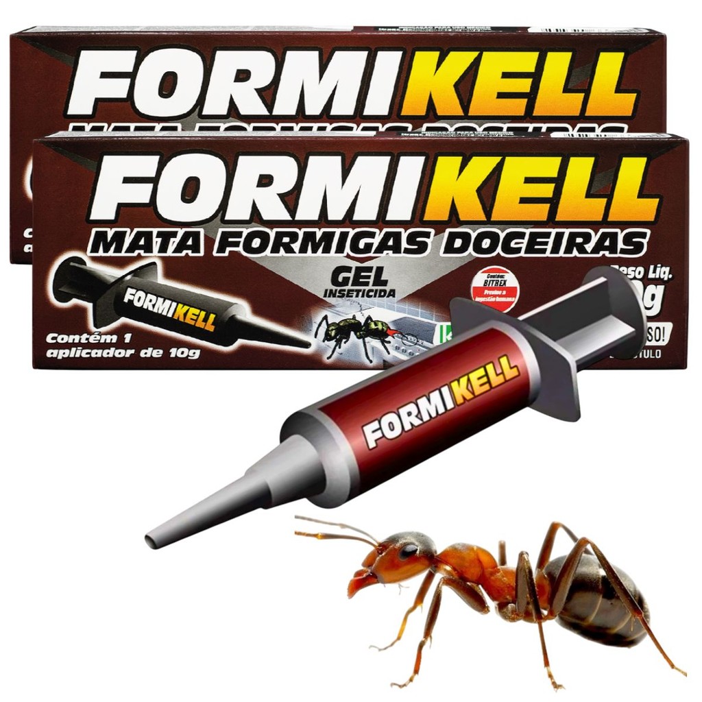 Mata Formiga Caseiras Formikell Gel Kelldrin 10g Kit 2 Unds | Shopee Brasil