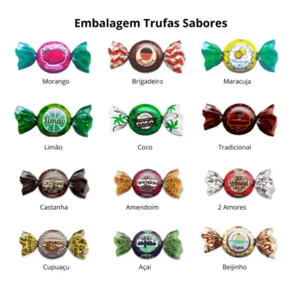 Embalagens Para Trufas e Bombons Sabores 15x16cm 50 Unidades | Shopee ...