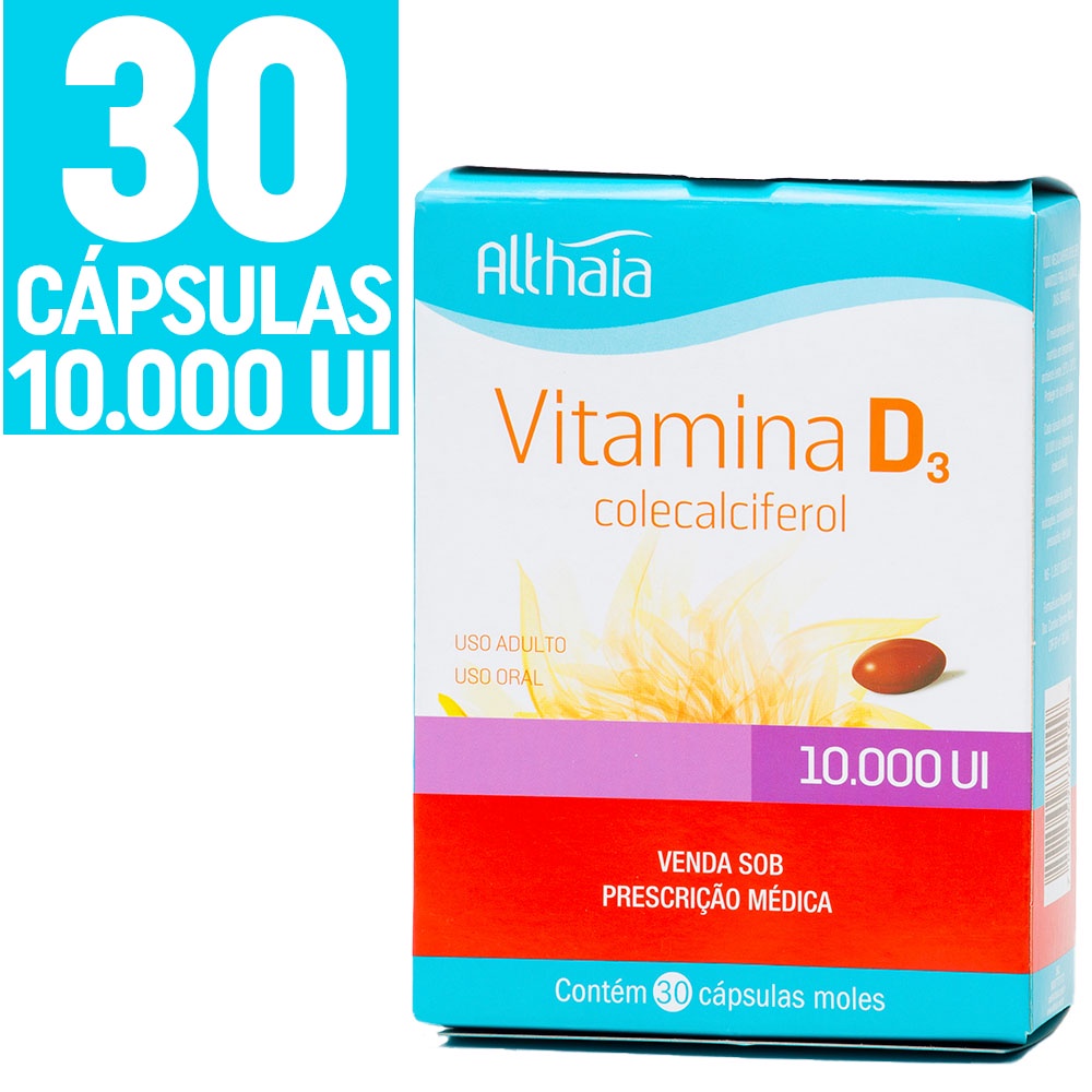 Vitamina D3 Colecalciferol 10.000 Ui - 30 Cápsulas Moles | Shopee Brasil