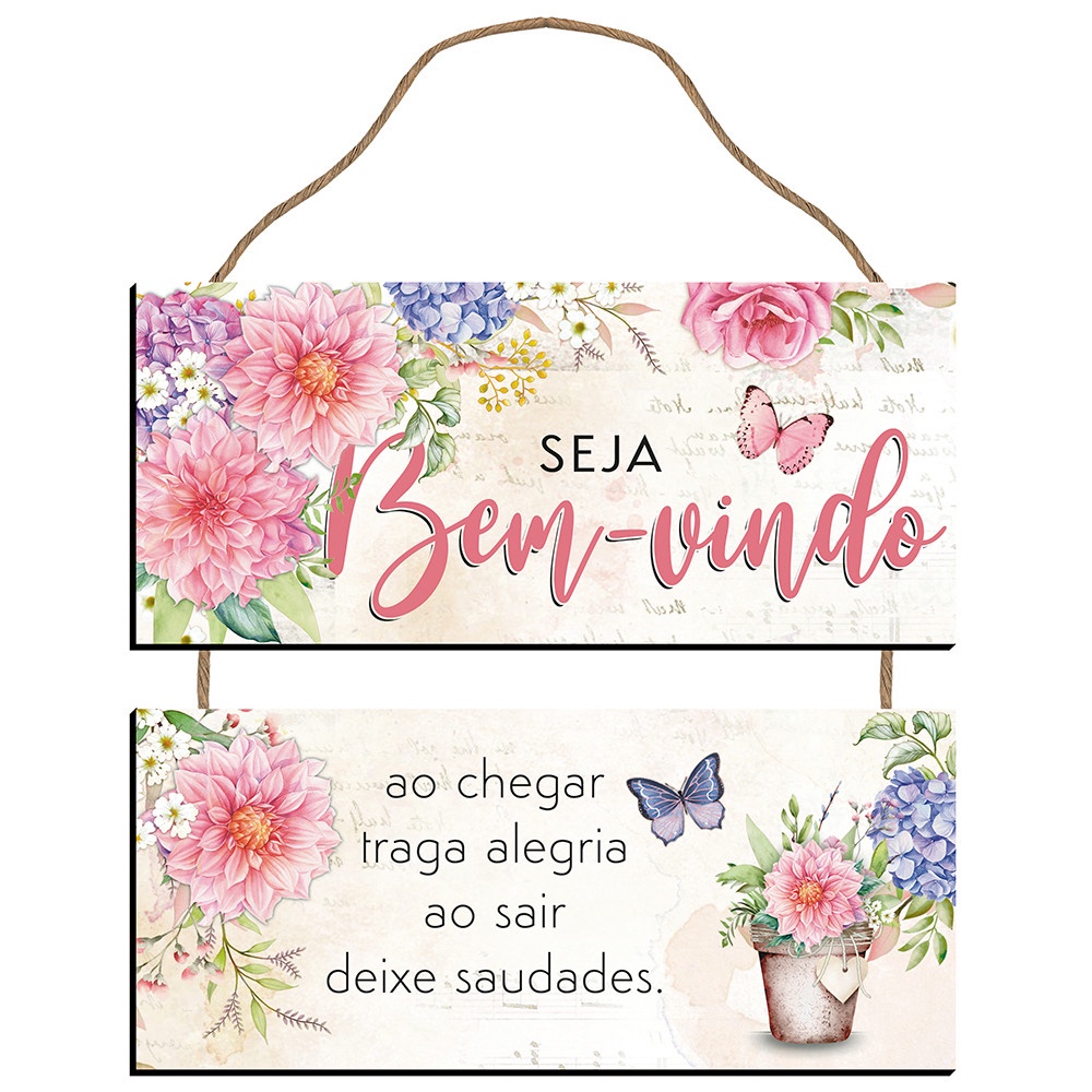 Placa Decorativa Em Mdf - Seja Bem-Vindo - 21 X 29,5 Cm | Shopee Brasil