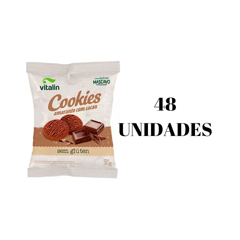 Kit com 48 Pacotes de Cookies sabor Amaranto com Cacau sem Glúten de ...