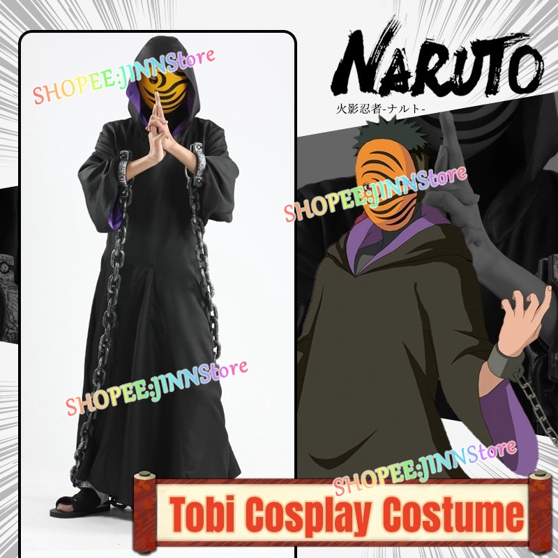 - JN-Tobi Uchiha Obito Anime Cosplay Traje Naruto Manto De + Mask ...