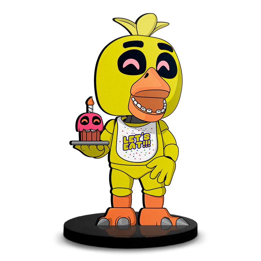 Totem Médio Boneco FNAF Chica 14cm + Base | Shopee Brasil
