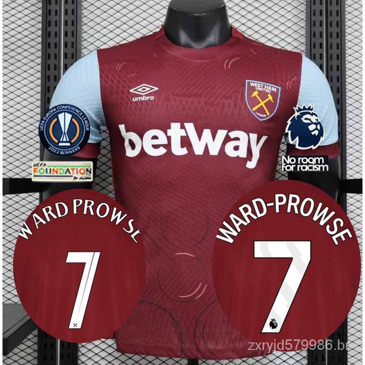 WEsT HaMs 23 24 HOME player Issue camisas de futebol WARD-PROWSE BOWEN ...