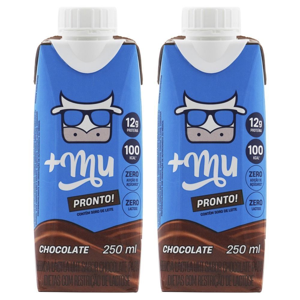 Kit 2x +MU Bebida com Whey Sabor Chocolate 250ml Mais Mu | Shopee Brasil