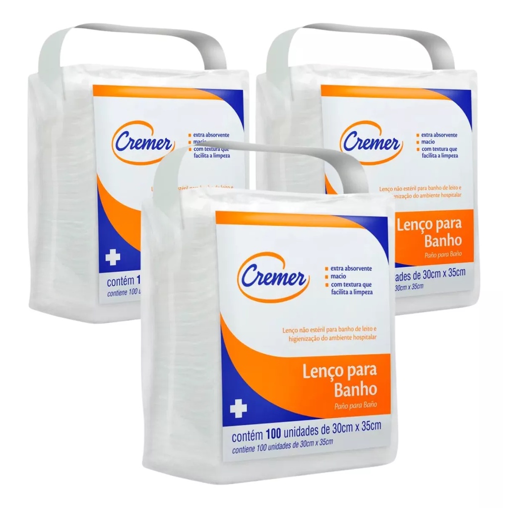 Lenço Para Banho C/ 300 Unidades Cremer | Shopee Brasil
