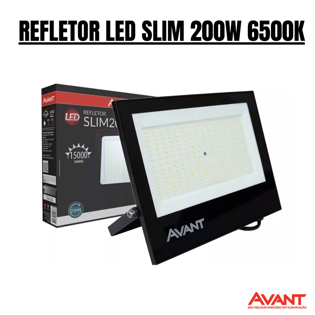 Refletor Avant Super Led 200w Holofote Bivolt Branco Frio 6500k | Shopee Brasil