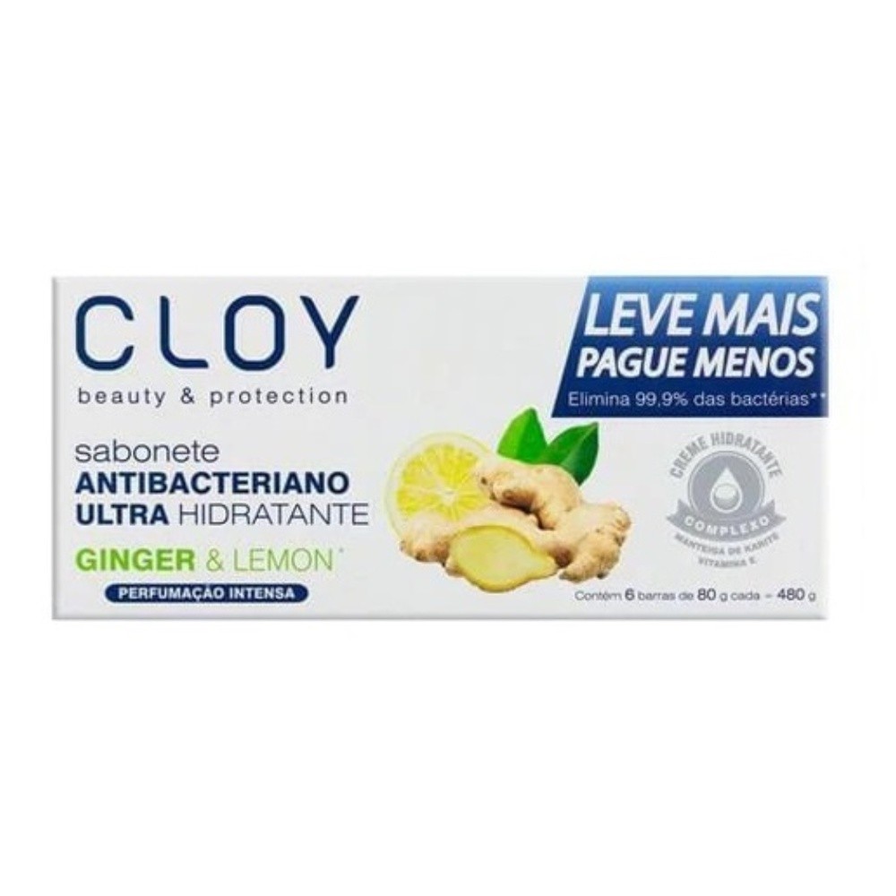 Kit Sabonete Cloy 6Un 80G Ginger E Lemon Antibacteriano - | Shopee Brasil