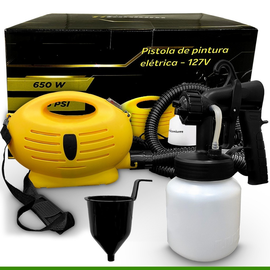 Pistola de Pintura Pulverizador Compressor De Tinta 650w Elétrica | Shopee Brasil