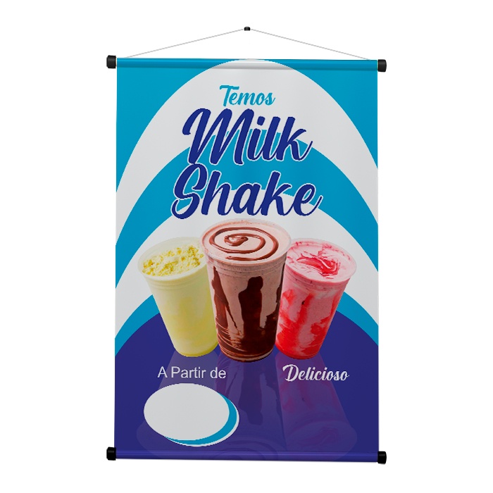 Banner Pronto P/ Milk Shake 60x90cm Cores Vivas | Shopee Brasil
