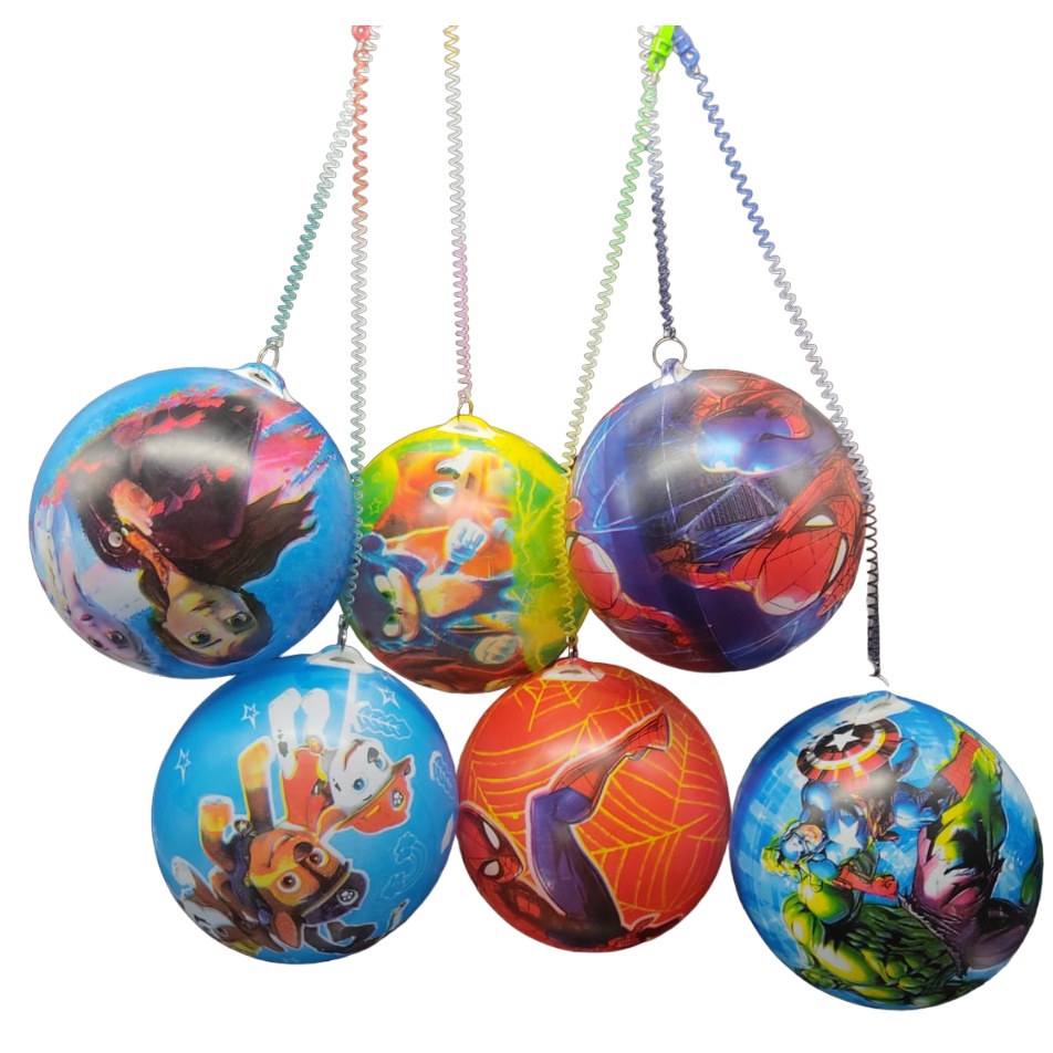 Kit 10 Bolas Futebol De Vinil Personagens Cordao Mola Inflavel Sonic ...