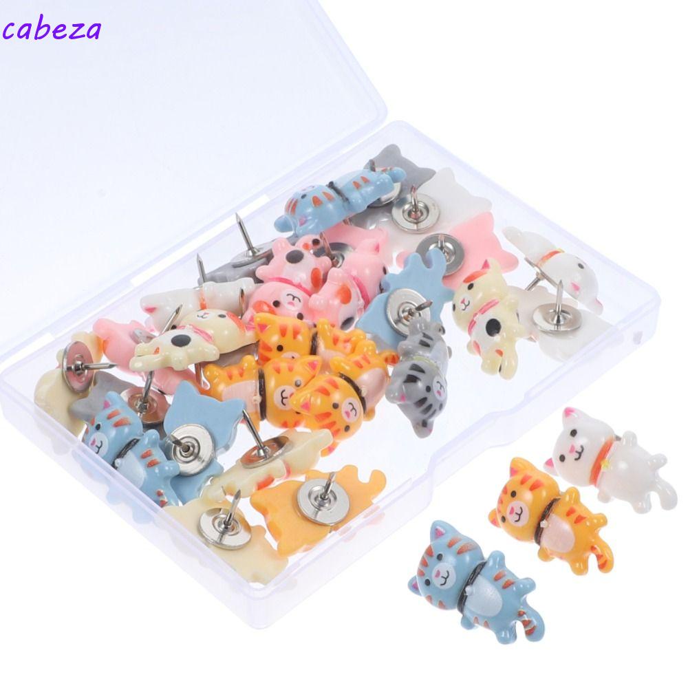CABEZA 30PCS Push Pin , Cute Metal Long Tail Cat Pushpin , Funny Resin ...