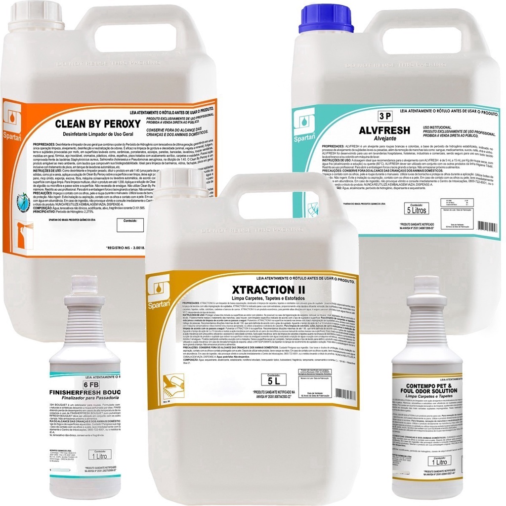 Kit Spartan Clean By Peroxy + Xtraction Ii + Alvfresh + Contempo Pet ...
