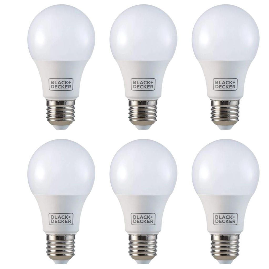 Kit 6 Lâmpada Led Bulbo A60 11W Luz Branca 6500K 1018 lumens Black ...