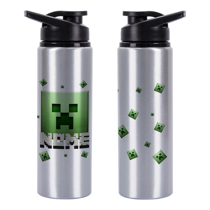 Garrafa Squeeze Minecraft Creeper Personalizada Com Nome | Shopee Brasil