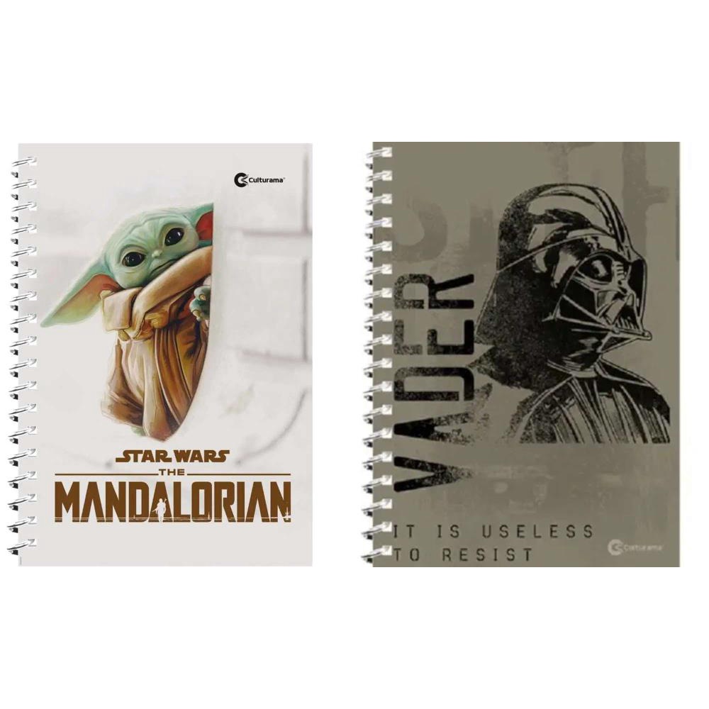 Cadernos Universitários Star Wars Mandalorian + Darth Vader | Shopee Brasil
