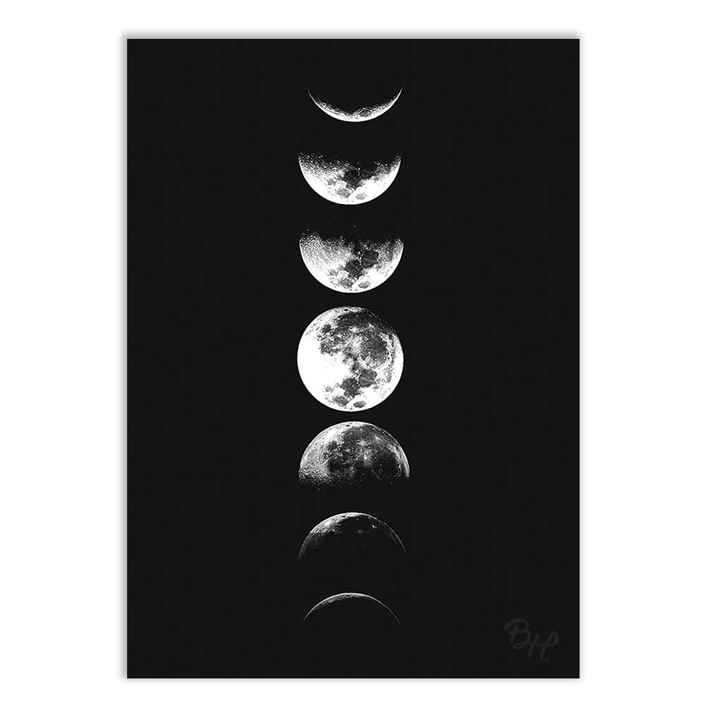 Placa Decorativa A3 Fases Da Lua Vertical | Shopee Brasil
