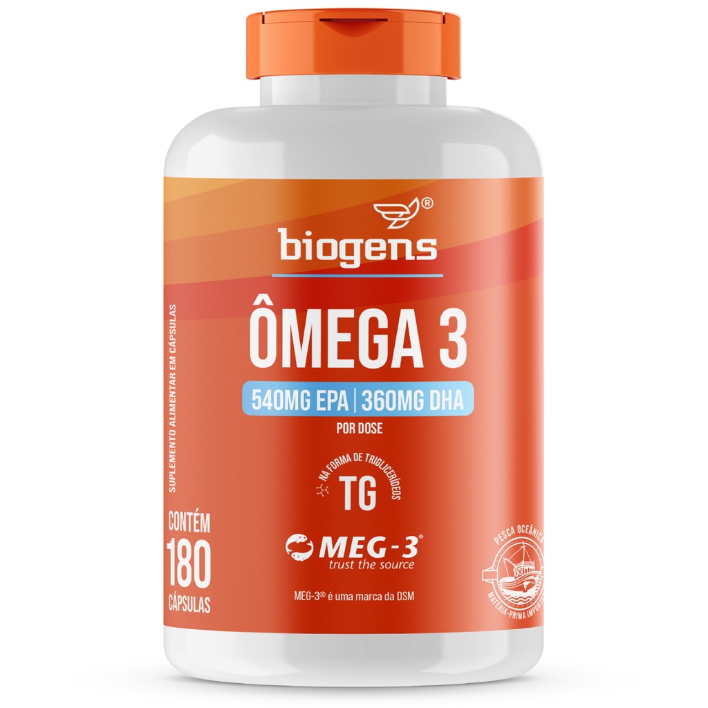 BIOGENS ÔMEGA 3 TG MEG 3 - 180 CAPS | Shopee Brasil