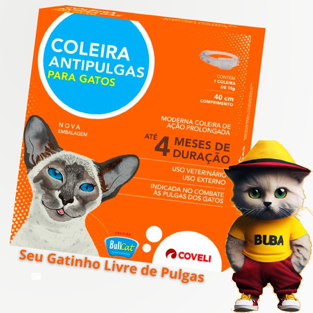 BullCat Coleira Anti Pulgas Para Gatos - Coveli Bullcat 15 g | Shopee ...