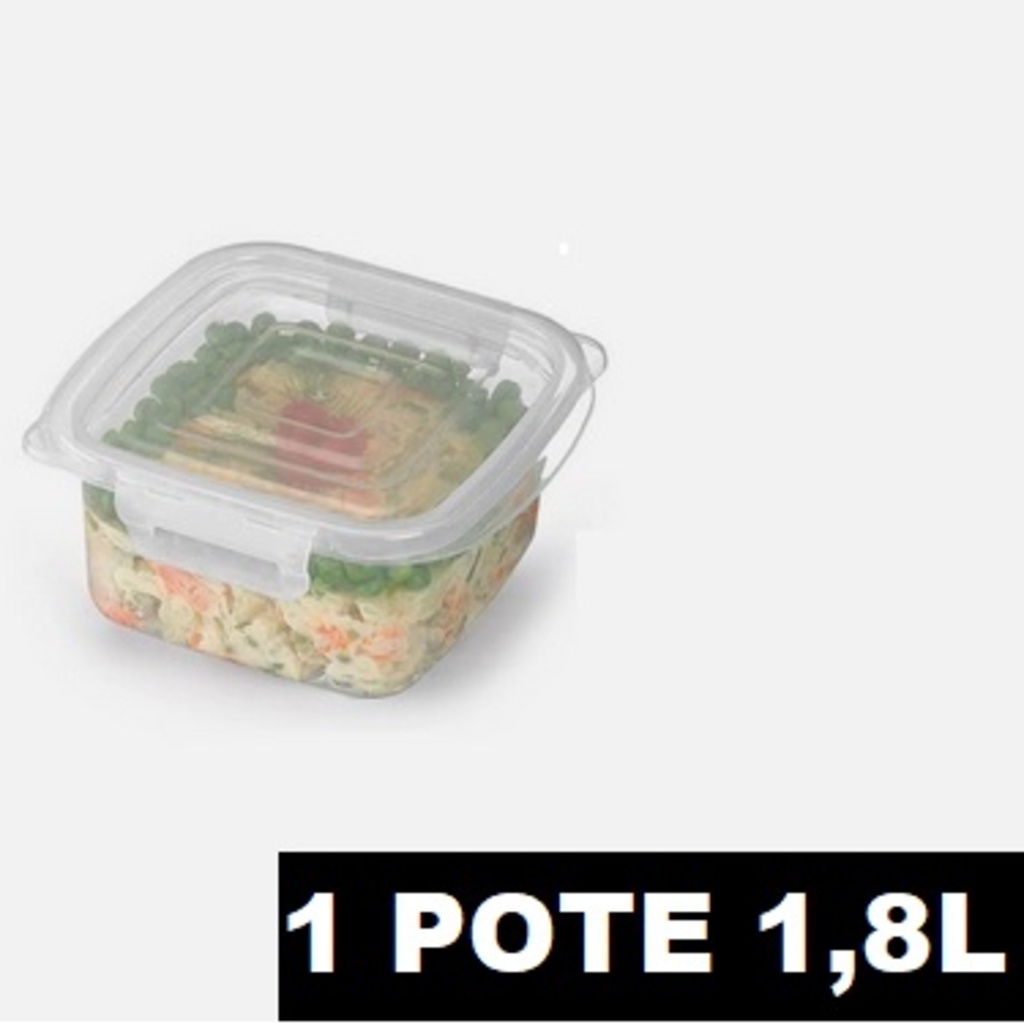 OFERTA Potes Pote Quadrado 19X20X9CM Com Travas Trava Laterais 1,8L ...