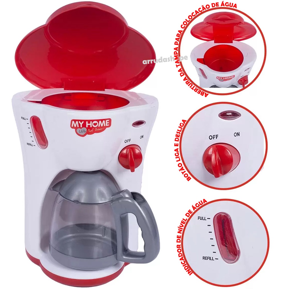 Cafeteira Infantil My Home Mini Chefe com Luz e Som | Shopee Brasil