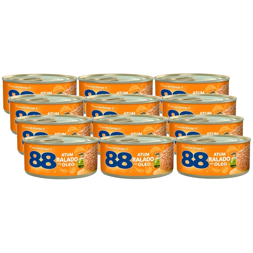Kit 12 ATUM RALADO EM OLEO 88 Lata 140G | Shopee Brasil