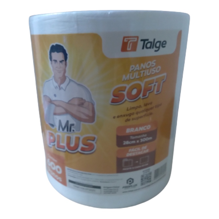 Pano Mr Plus 28cmx300m Limpeza Multiuso Rolo Picotado | Shopee Brasil