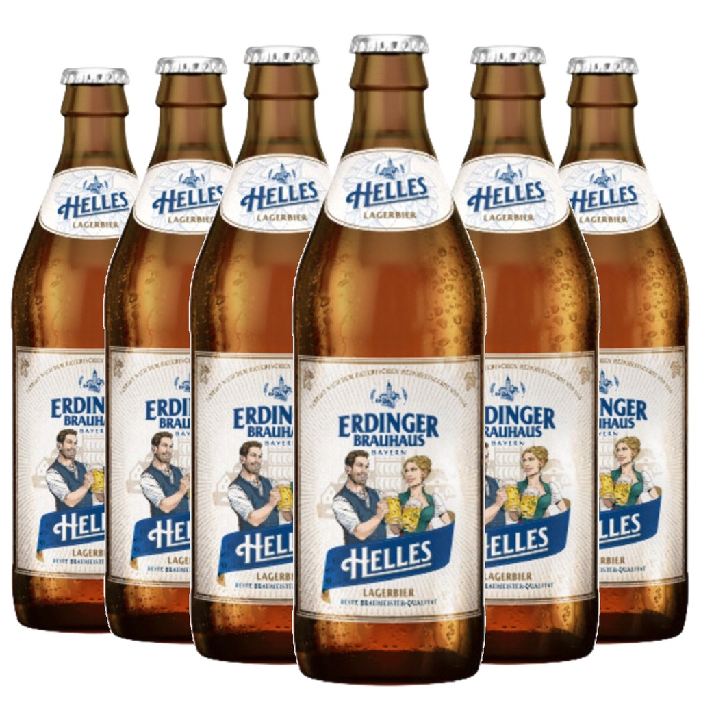 Cerveja Alemã ERDINGER Helles Lager 500ml (6 garrafas) | Shopee Brasil