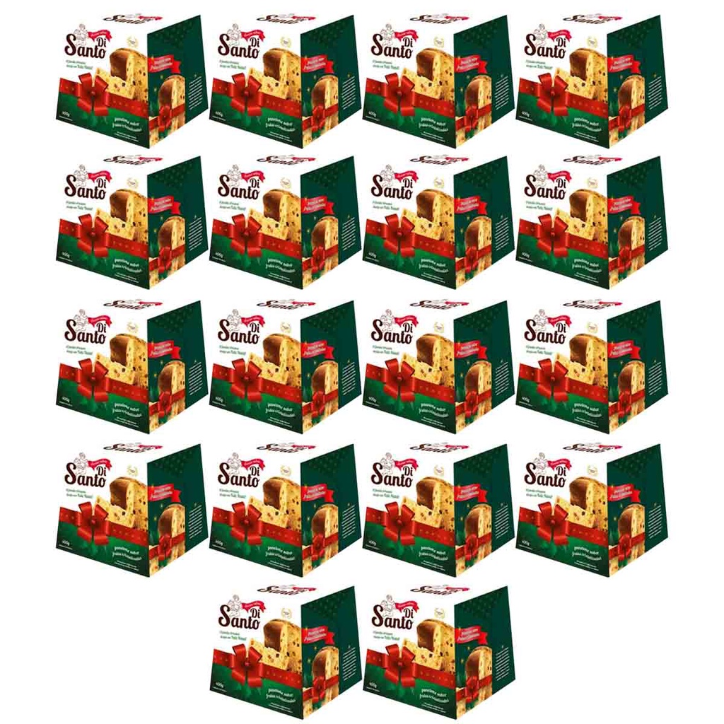 Panetone tradicional com frutas Di Santo 400g caixa 18un | Shopee Brasil
