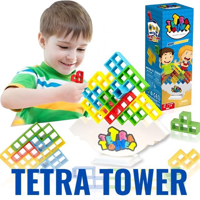 Tetra Tower Game Tetris Balance Toy Stacking Block Stack Building ...